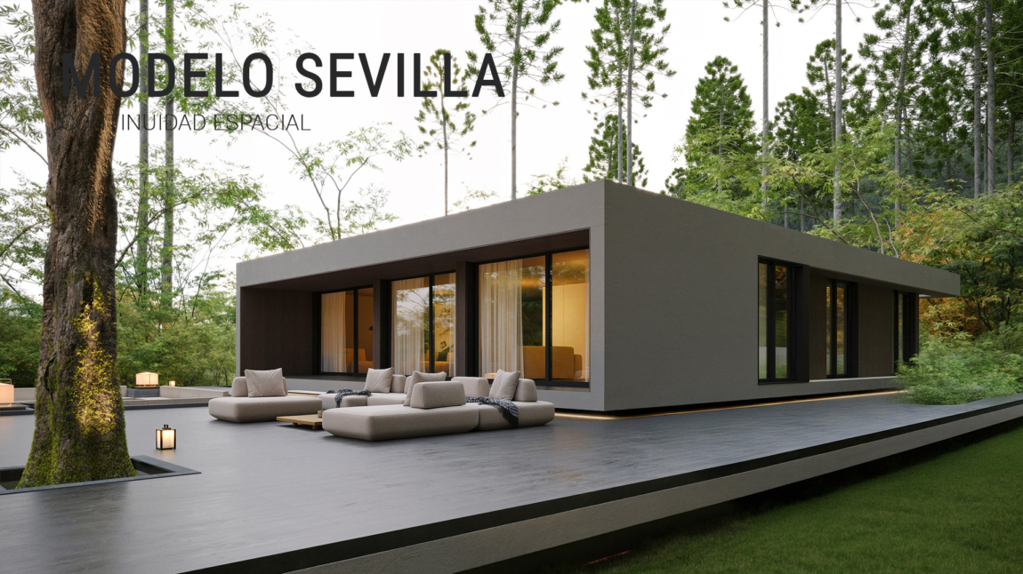 Casa modular de diseño minimalista modelo Sevilla 3D 1P 2.253 - inHAUS