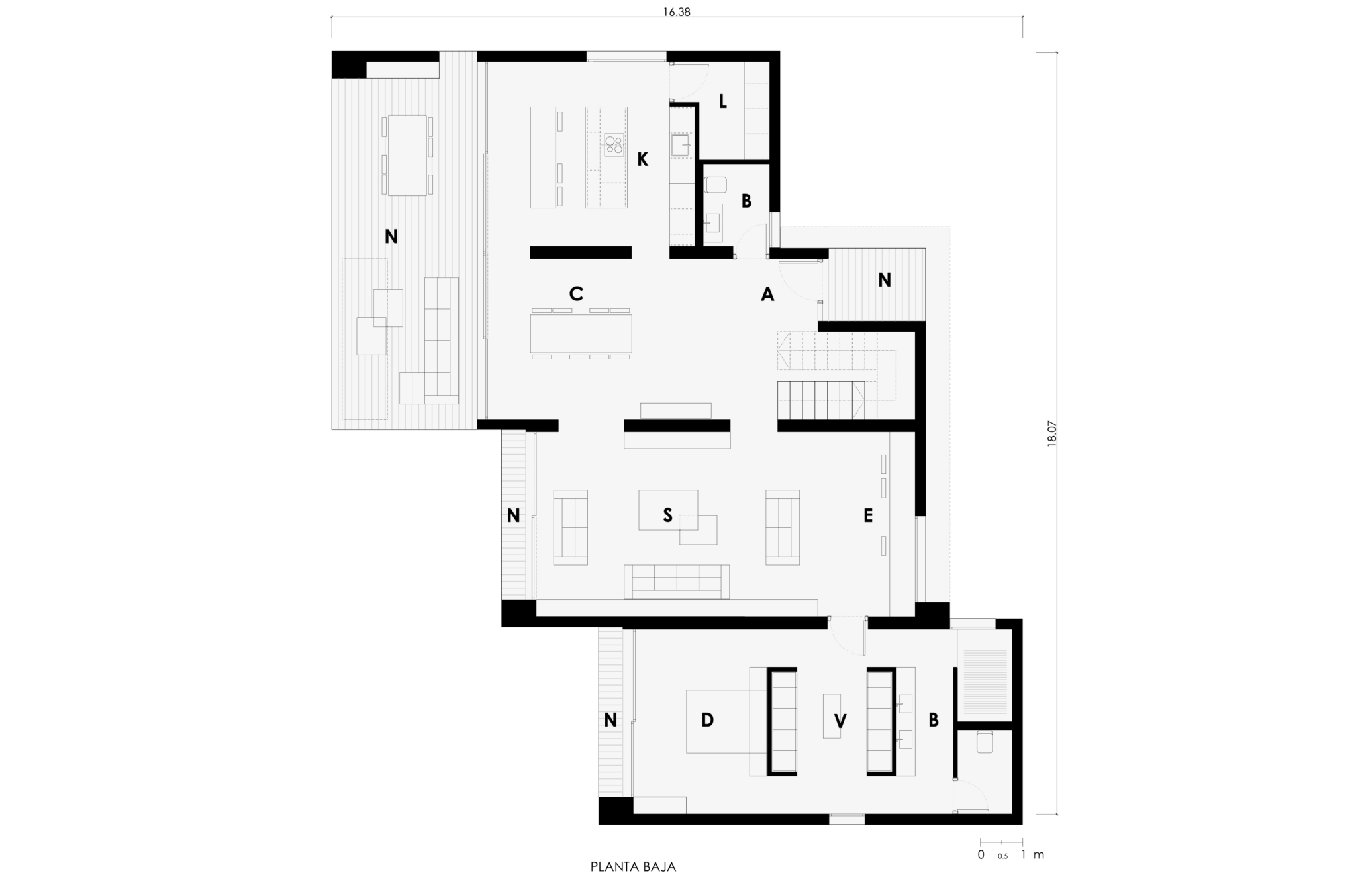 Casa modular estilo high tech en Alicante - Voladizos iluminados